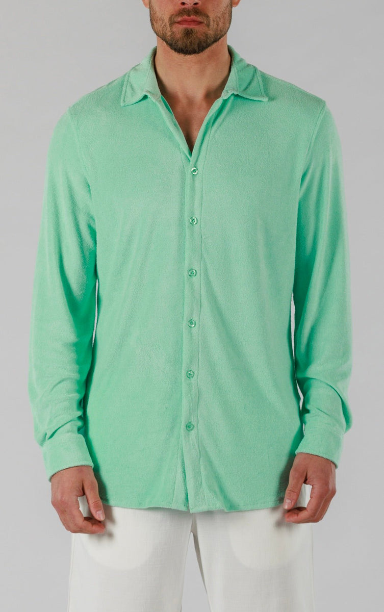 TERRY SHIRT LONG SLEEVE | BROOK GREEN – BAIN DE MER USA I Luxury ...